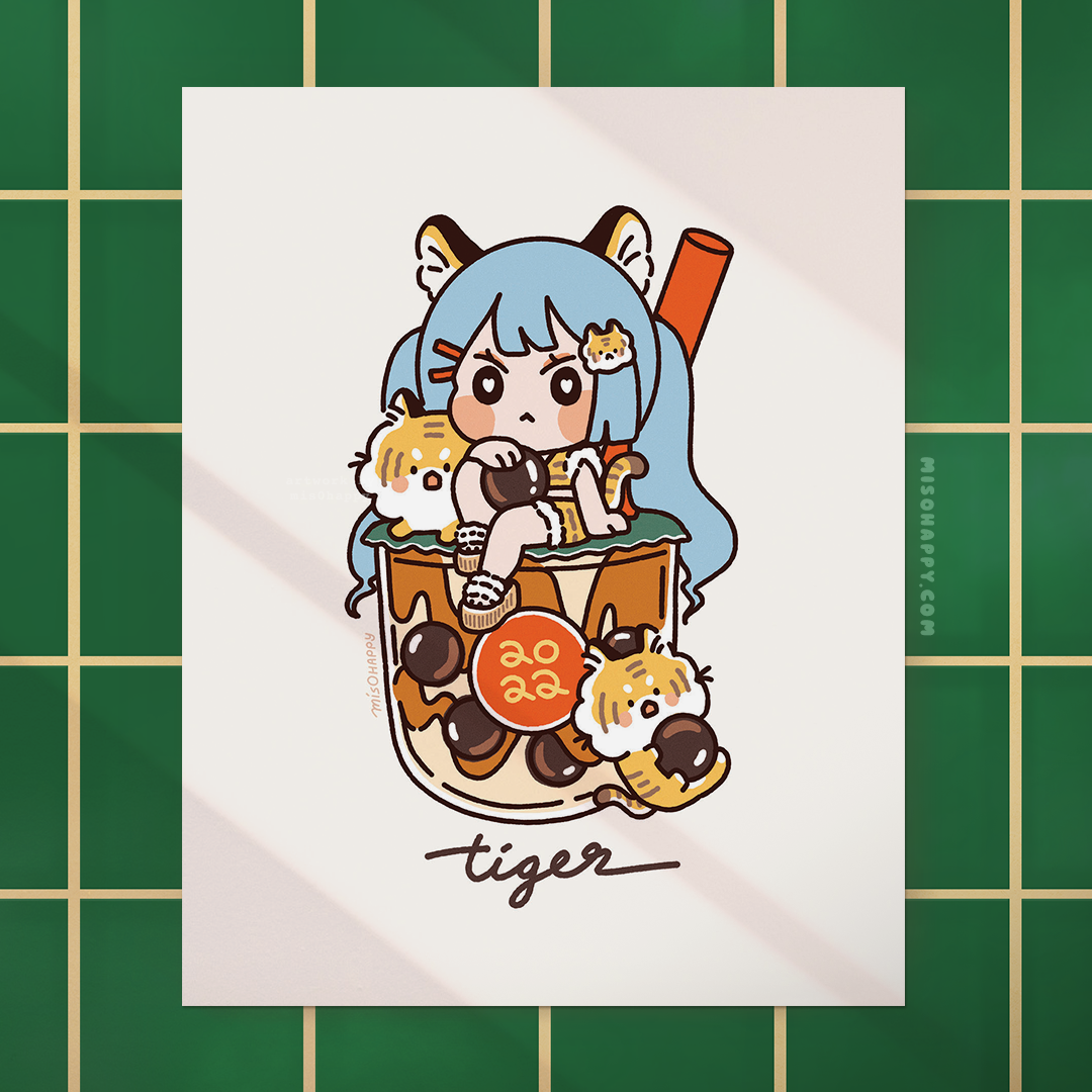 "Tiger Boba" Print – MIS0HAPPY
